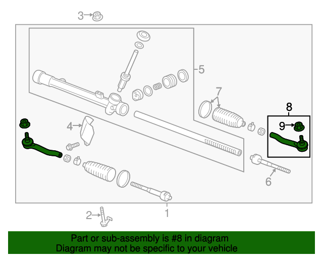 2011-2017 Nissan Outer Tie Rod D8520-1KA0B | Nissan Parts Plus