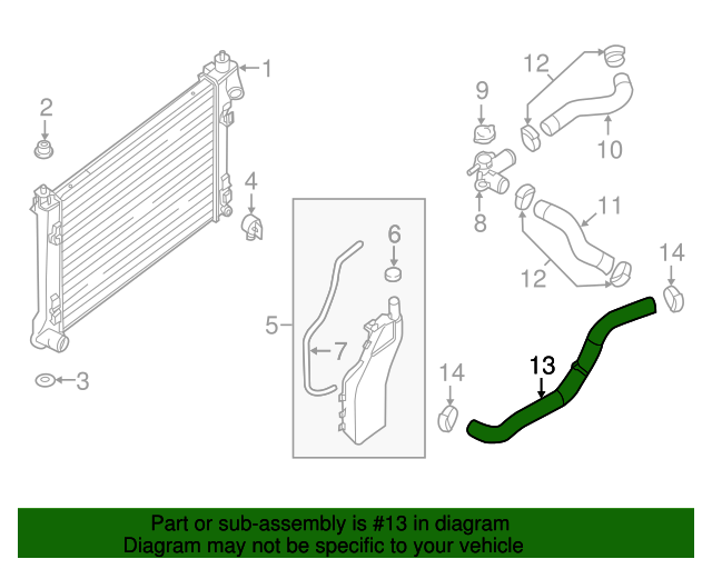 2013-2019 Nissan Sentra Lower Hose 21503-3SG0A | TascaParts.com