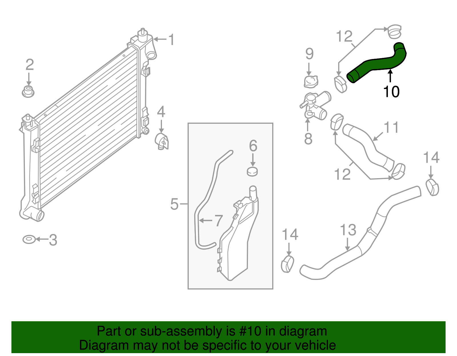 2013 Nissan Sentra Upper Hose 21502-3SH0A | Nissan Parts Central
