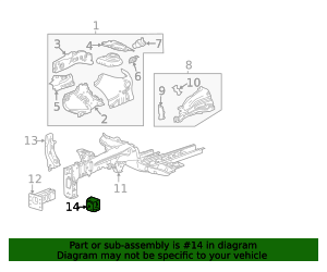 2015-2022 Chevrolet Trax Driver Side Underbody Front Side Rail Inner ...
