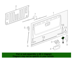 11570162 - Pickup Box Tailgate Striker 1999-2014 GM | AutoNationParts.com