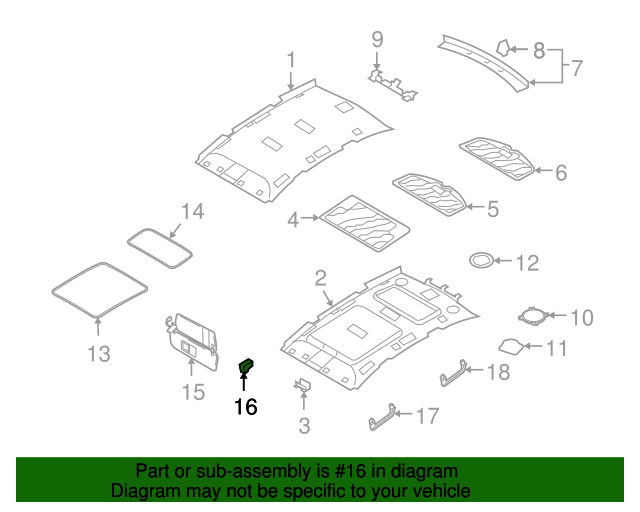 4L0-859-561-4PK - Sun-Visor Bracket 2010-2015 Audi Q7 | Audi OEM Parts