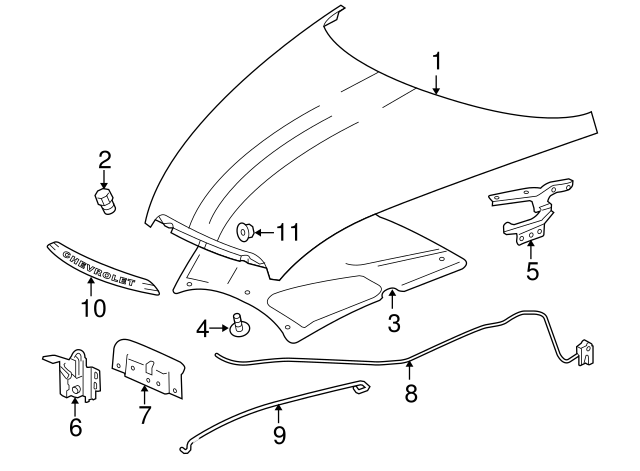 2003-2006 Chevrolet SSR Emblem Asm-Hood Satin Chrome 15167721 | GM ...