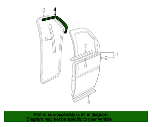 1996-2024 GM Drip Weather-Strip 86786375 GM | GMPartsDirect.com