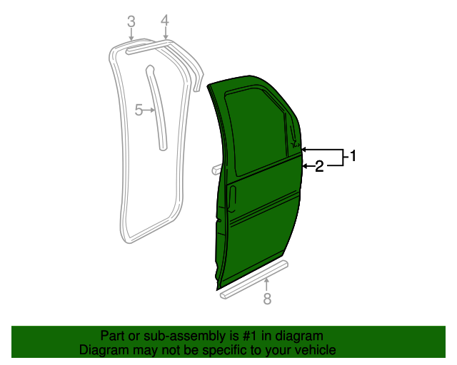 2016-2024 GM Driver Side Front Door 19332323 GM | GMPartsDirect.com