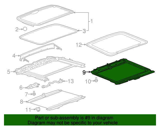 2018-2021 Buick Enclave F Sunshade 84767838 GM | GMPartsDirect.com