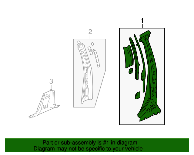 2007-2017 GM Passenger Side Center Pillar Outer Panel Reinforcement ...