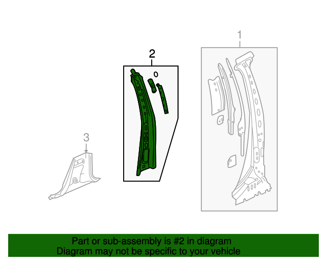 2009-2017 GM Driver Side Center Pillar Inner Panel 22789654 ...