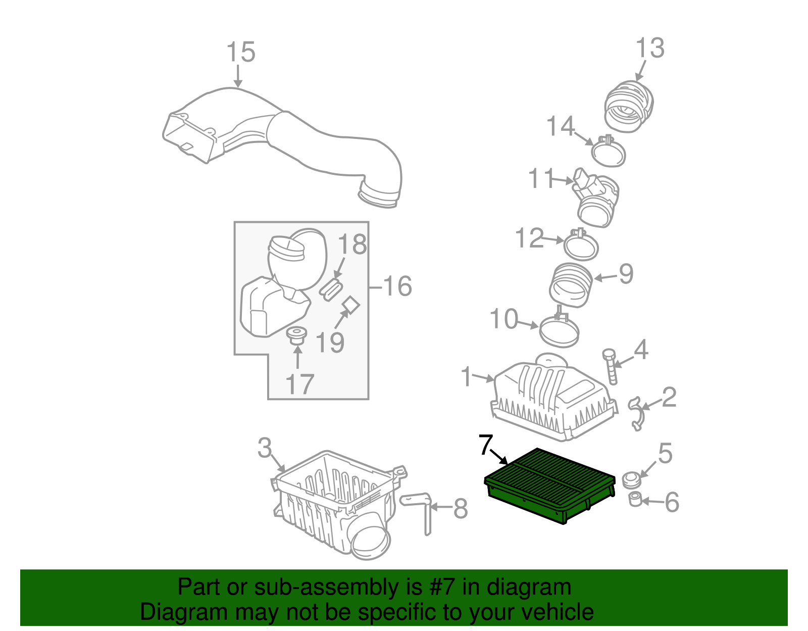 28113-08000 - Air Filter 2005-2009 Hyundai Tucson | Hyundai OEM Part