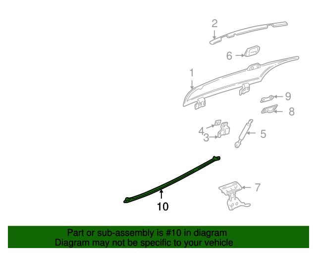 2002-2009 GM Upper Weather-Strip 25792107 | Auto Parts Express