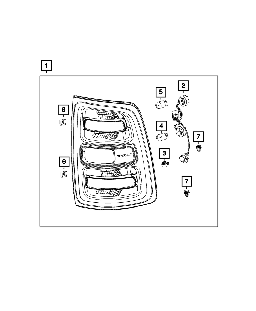 68707108AA - Tail Lamp, Right 2019-2021 Ram | Big 3 Auto Parts