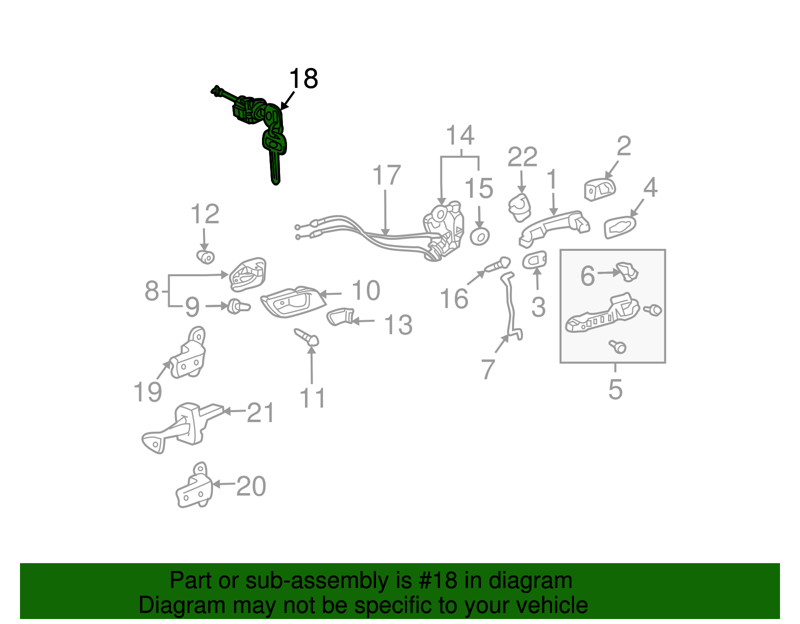 2004-2008 Toyota Solara Lock Cylinder 69052-AA010 | Toyota Parts Center