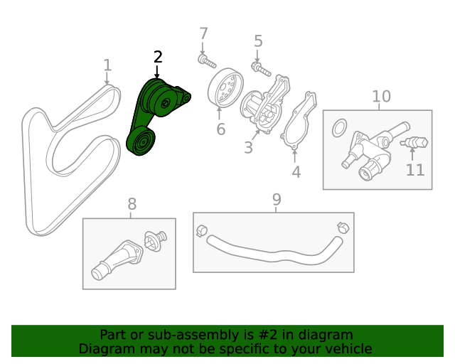 Genuine Tensioner for 2017-2021 Hyundai | Part# 25281-2E355 | Hyundai ...