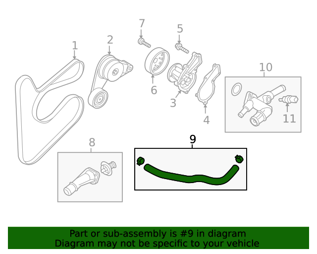 25472-2E000 - Engine Coolant Bypass Hose - 2011-2021 Hyundai | World ...