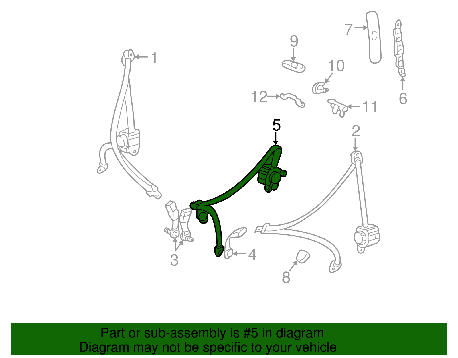 1998-2003 Toyota Land Cruiser Lap & Shoulder Belt 73301-60181-B0 ...