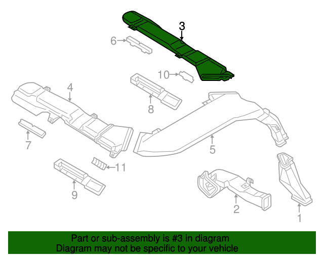 27982-6JF0A - Instrument Panel Air Duct 2021-2024 Nissan Armada ...