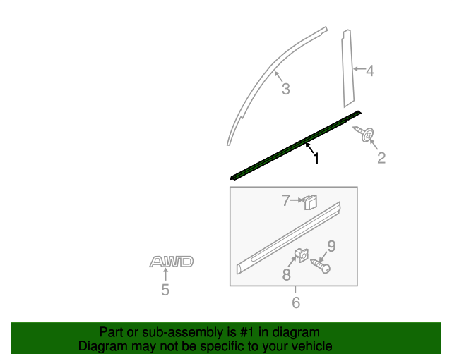 82220-2P000 - Belt Molding 2011-2013 Kia Sorento | Kia.Parts Store