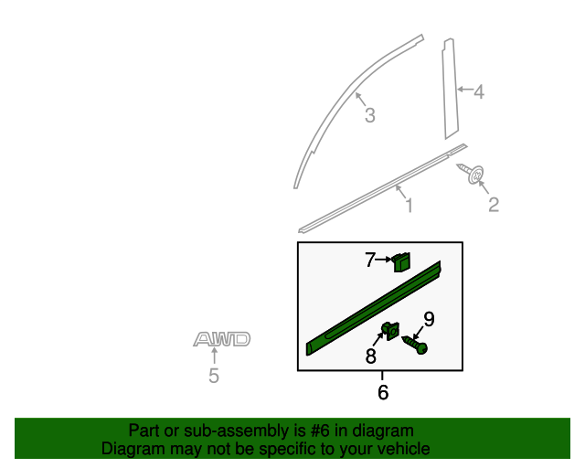 2011-2015 Kia Sorento Body Side Molding 87722-2P000 | OEM Parts Online