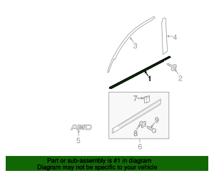 82220-2P000 - Belt Molding 2011-2013 Kia Sorento | Kia.Parts Store