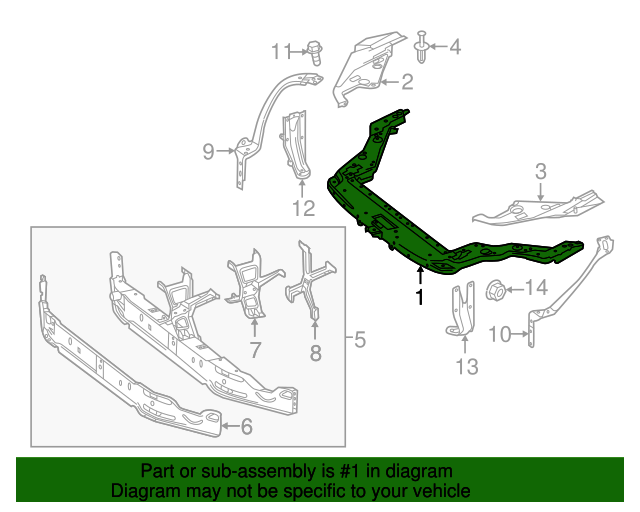 2012-2020 Mercedes-Benz Radiator Support Tie Bar 172-620-27-00 ...