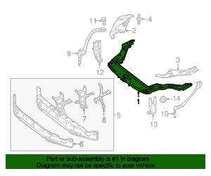2012-2020 Mercedes-Benz Radiator Support Tie Bar 172-620-27-00 ...