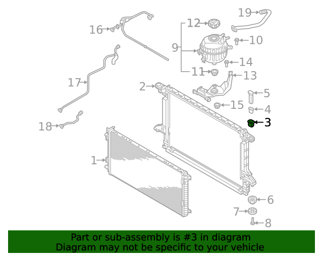 2017-2024 Audi Radiator Upper Insulator 7P0-121-276 | Audi USA Parts