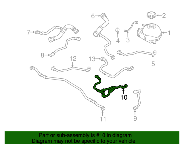 17127596839 - 2012-2018 BMW Engine Coolant Hose (17-12-7-596-839) | BMW ...