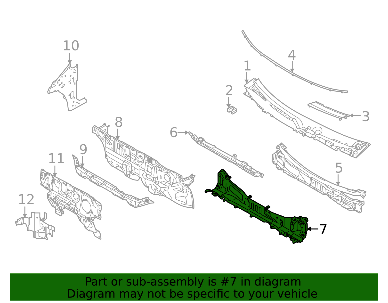 2021-2025 Nissan Rogue Upper Dash Panel 67100-6RA0A | My Nissan Part