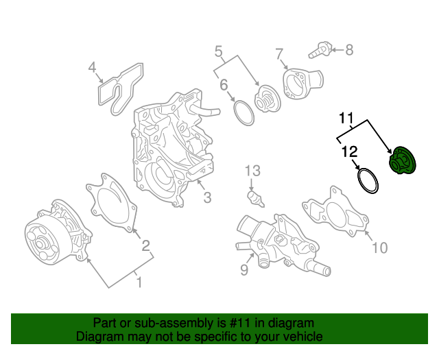 21250-BV81A - Water Valve 2015-2019 Nissan | Nissan Parts & Accessories ...