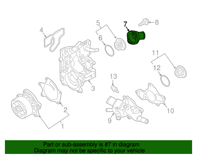 2009-2022 Nissan Water Inlet 13049-EN200 | Nissan Parts Plus