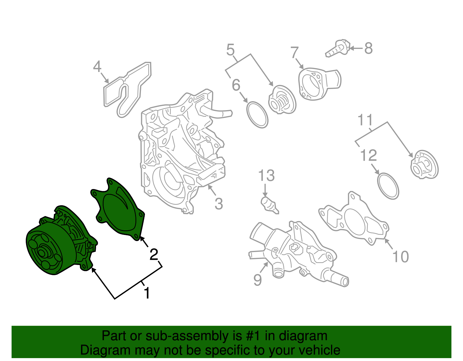 B1010-1KC0C - 2011-2023 Nissan - Water Pump | World OEM Parts Nissan