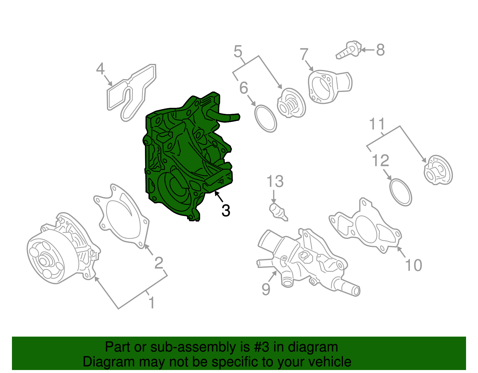 2015-2019 Nissan Thermostat Housing 11061-BV80B | Nissan Parts Central