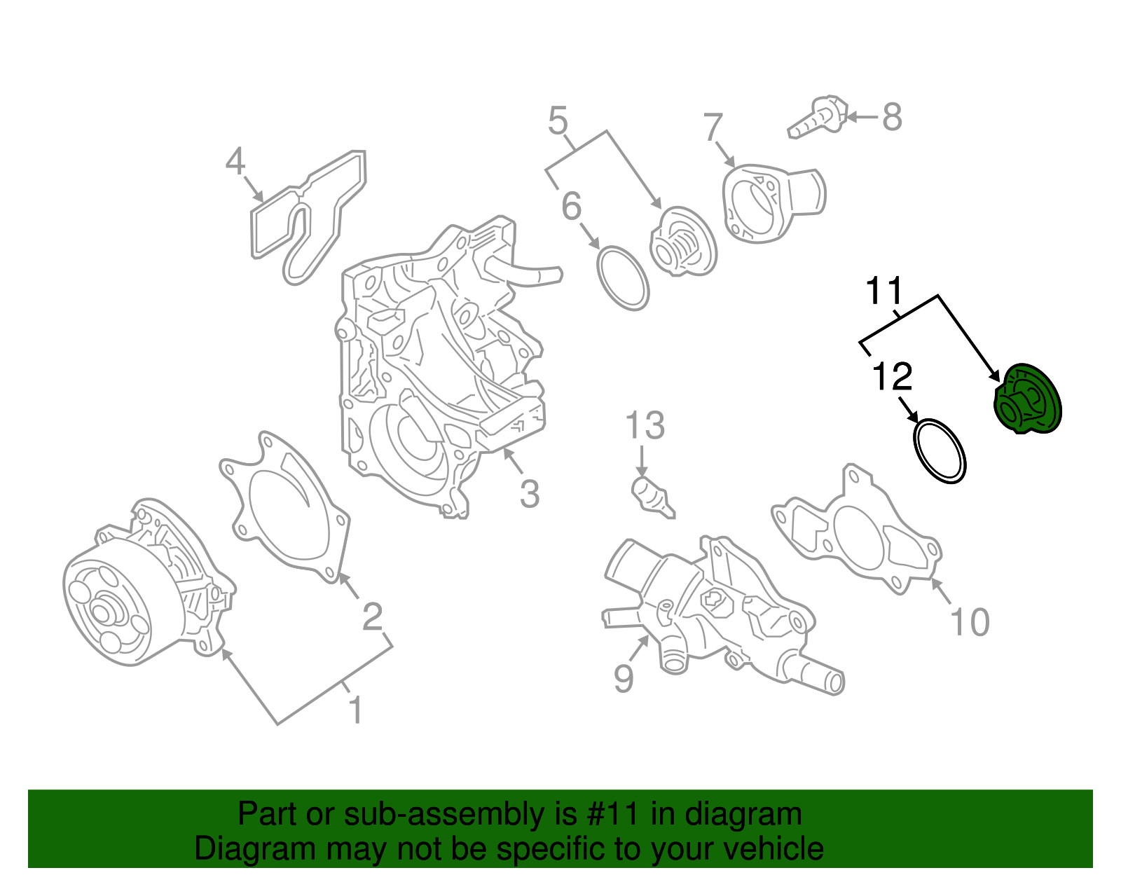 2015-2019 Nissan Water Valve 21250-BV81A | Nissan Parts Central