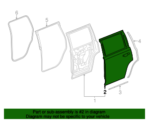2015-2020 GM Driver Side Rear Door Outer Panel 23453678 GM ...