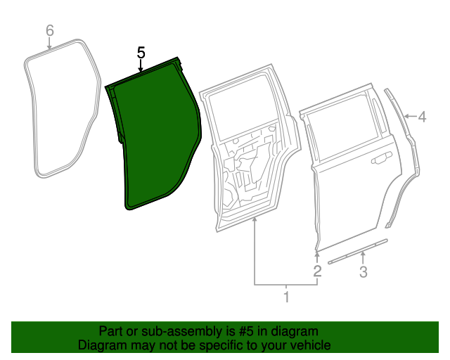 2015-2020 GM Rear Driver Side Door Weatherstrip 84507988 GM ...