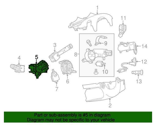 2013-2016 Buick Encore Turn Signal Switch Bracket 20957008 | Auto Parts ...