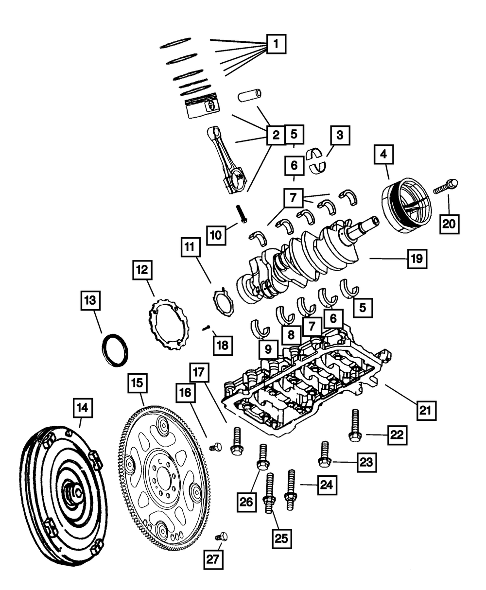 5014183AC - Crankshaft Bearing Package 2001-2013 Mopar | Big 3 Auto Parts