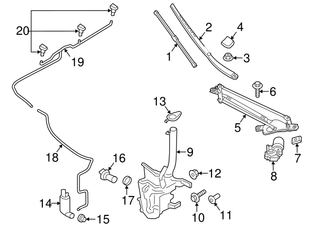 2008-2024 Ford Washer Pump JL3Z-17664-A | GetOEMParts.com