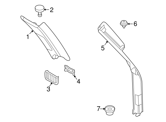 Genuine BMW 51-43-3-449-958 | Lock Pillar Trim | FREE Shipping on Most ...