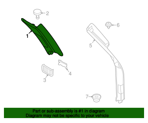 Genuine BMW 51-43-3-449-958 | Lock Pillar Trim | FREE Shipping on Most ...