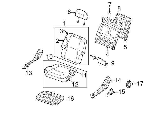 2005-2008 Nissan Xterra Seat Cushion Cover 87370-EA341 ...