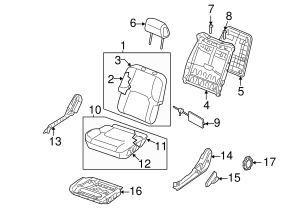 2005-2008 Nissan Xterra Seat Cushion Cover 87370-EA341 ...