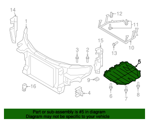 2012-2013 Audi Radiator Support Splash Shield 8J0-825-237-D ...