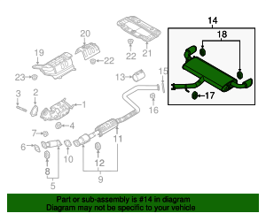 2018-2020 Hyundai Elantra GT Rear Muffler 28710-G3310 | QuirkParts