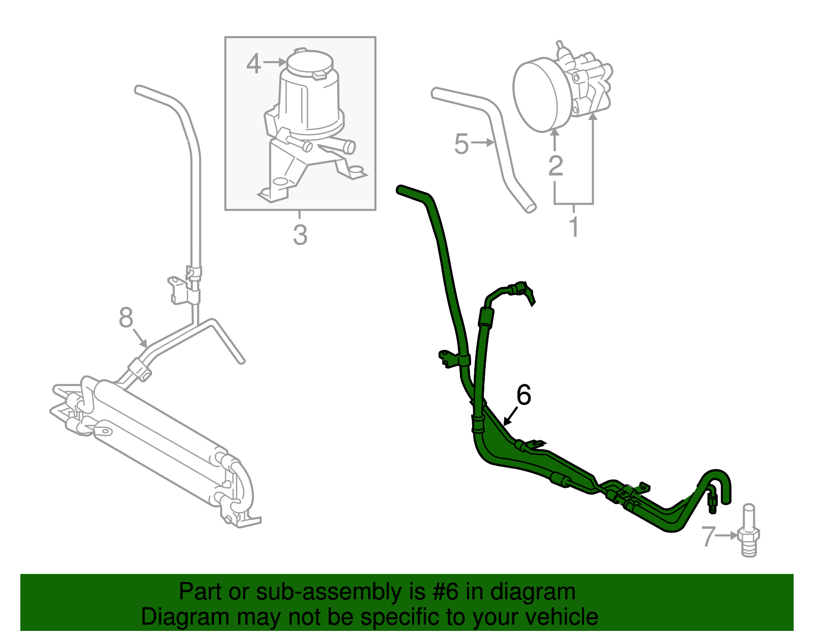 44410-04280 - Power Steering Pressure Hose 2016-2023 Toyota Tacoma ...