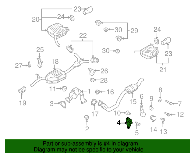 2008-2020 Audi Exhaust System Hanger Bracket 8K0-253-144-F | Audi USA Parts
