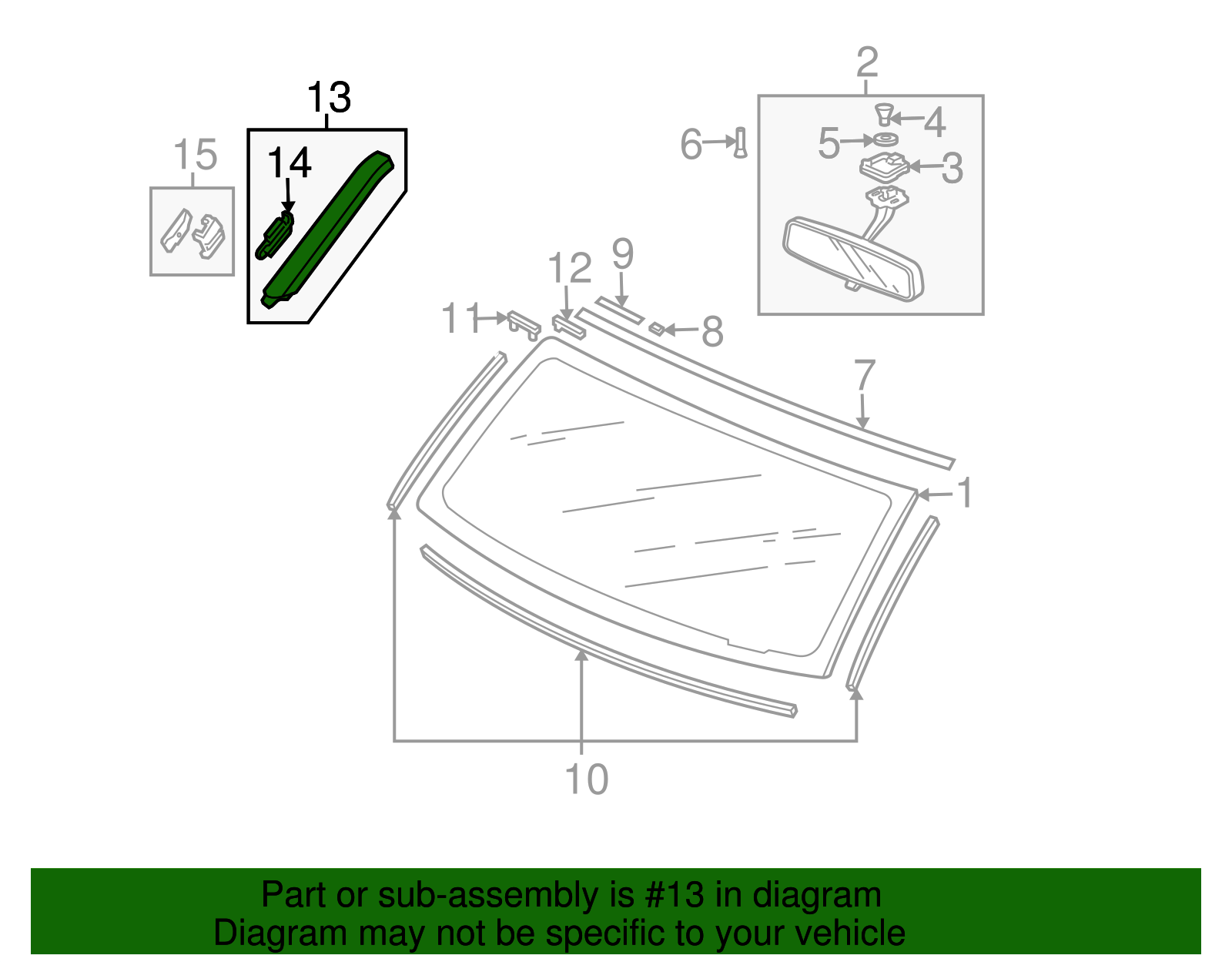 2003-2011 Honda Element Front Left Driver Side Windshield Trim Flat ...