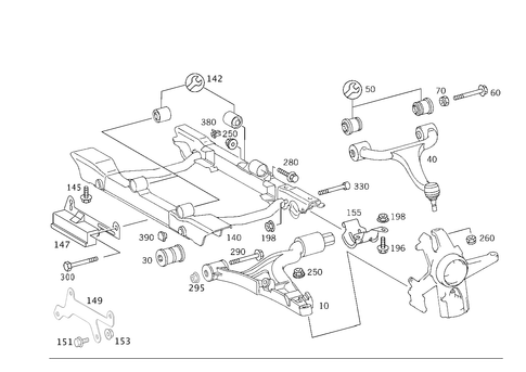 Transverse Control Arm, Torosion Bar and Front Subframe for 2005 ...