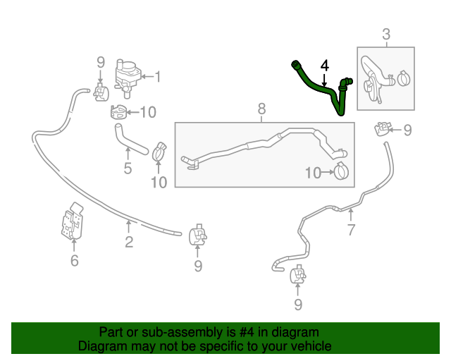 2012-2016 Mercedes-Benz HVAC Heater Hose 276-200-04-52 | MB OEM Parts