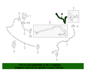 2012-2016 Mercedes-Benz HVAC Heater Hose 276-200-04-52 | MB OEM Parts